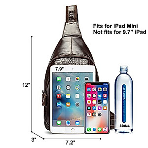 NIUCUNZH Handmade Genuine Leather Crossbody Sling Bag Crocodile Embossing Chest Bag Waterproof Shoulder Bag Coffee