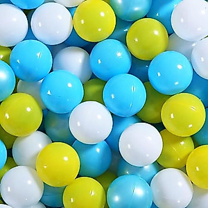 YUFER 50 Pack Pit Balls for Babies and Toddlers - Fun Pet Toys for Ball Pits, Indoor/Outdoor Play with Storage Bag - Water Toys for Baby Pools and Kiddie Pools - Great Party Decorations!