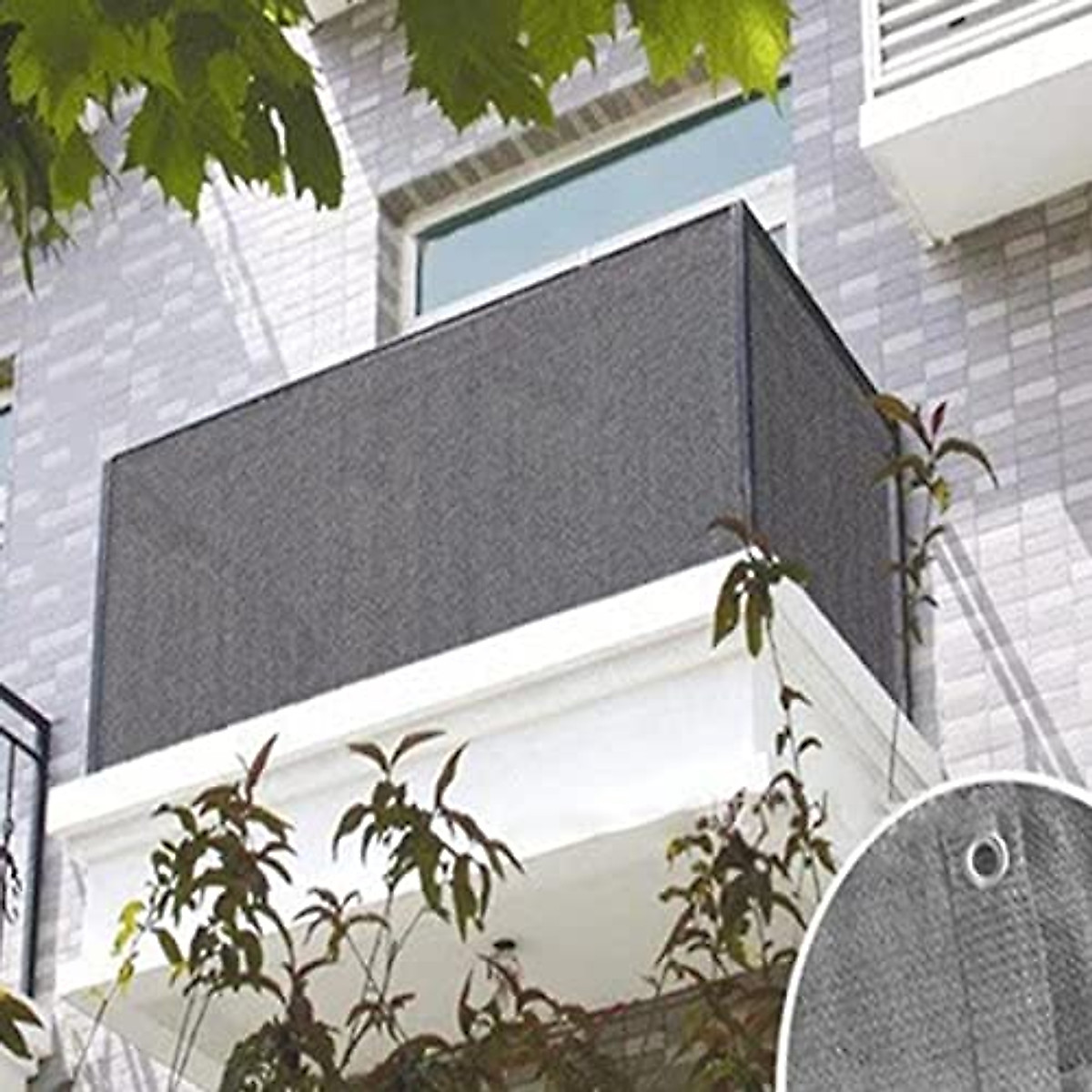 OKOTAR Grey Fence Privacy Screen Charcoal Balcony Cover Windscreen Cover Fabric Shield UV-Resistant Visibility Reduction Garden with Cable Ties 90% Blockage (Available for Custom Sizes),0.9 * 7m