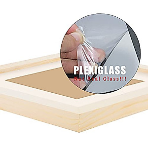 Picture Frames 10x10 Grain Nature Solid Wood 2 Pack for Wall Mount and Tabletop Display