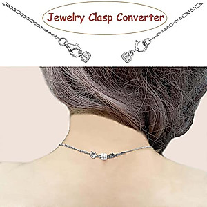 925 Sterling Silver Necklace Clasps and Closures,Gold and Silver Bracelet Clasp Converter for Jewelry Making Supplies,Chain Extender Connector for Small Necklace Bracelet