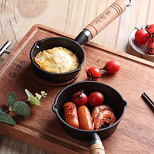 WANGYUANJI Melting Pot Cast Iron Sauce Pan,5.11 inch Cast Iron Cookware,Melting Pot Perfect for Heating milk, Water and oil, Meltingchocolate, butter...(9 OZ)