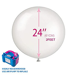 Clear balloons for Stuffing Large Balloons 24 Inch Translucent Balloon 5 Jumbo Balloons Giant Globe Strong Latex Big Round Balloon Decorating Wedding, Baby Shower, Birthday Party Helium Quality