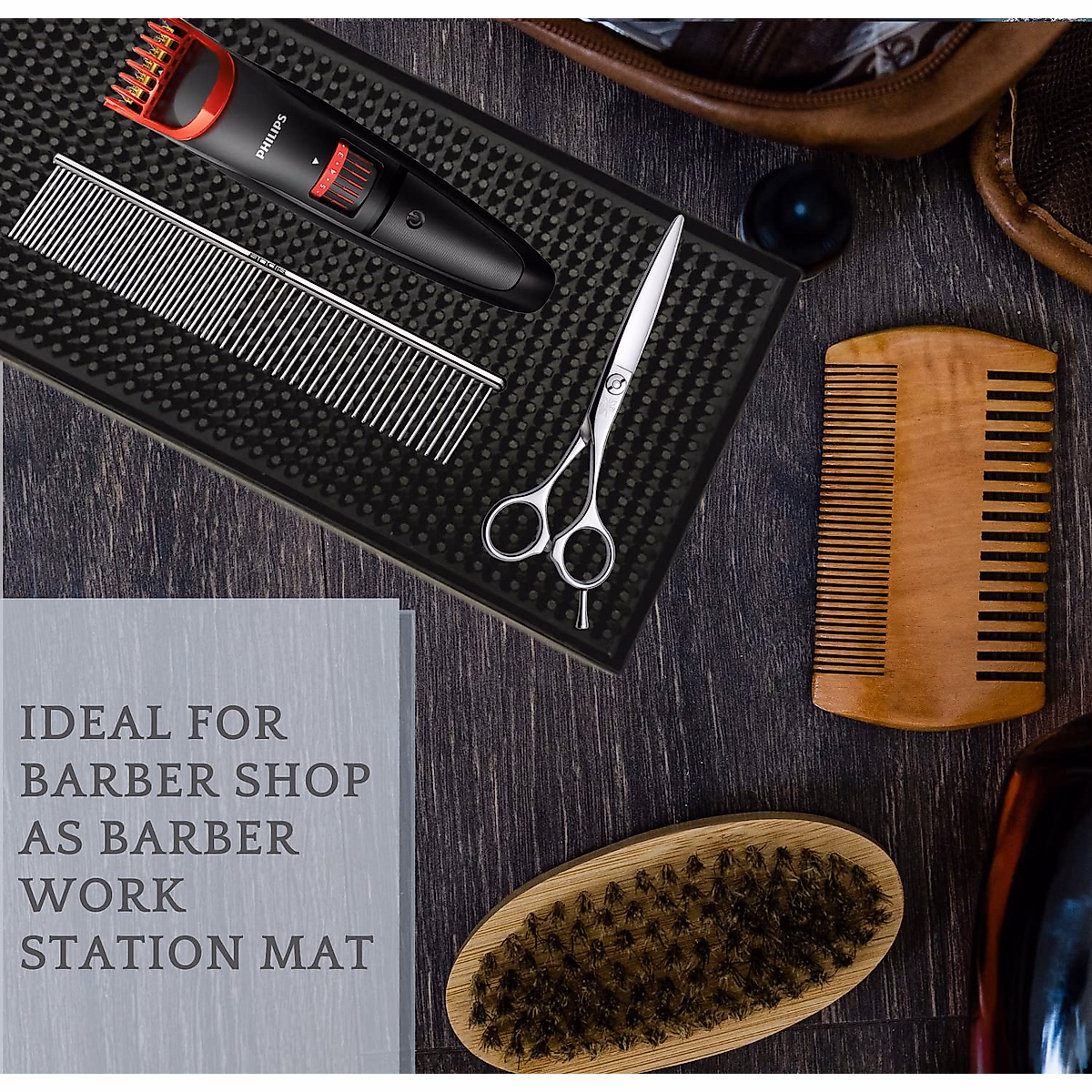 SYOLOS Premium Single Bar Mat 12 x 6 inches - Versatile and Durable Bar Mats for Countertop, Coffee Bar Mat, Glass Drying Mat - Non Toxic Bar Spill Mat