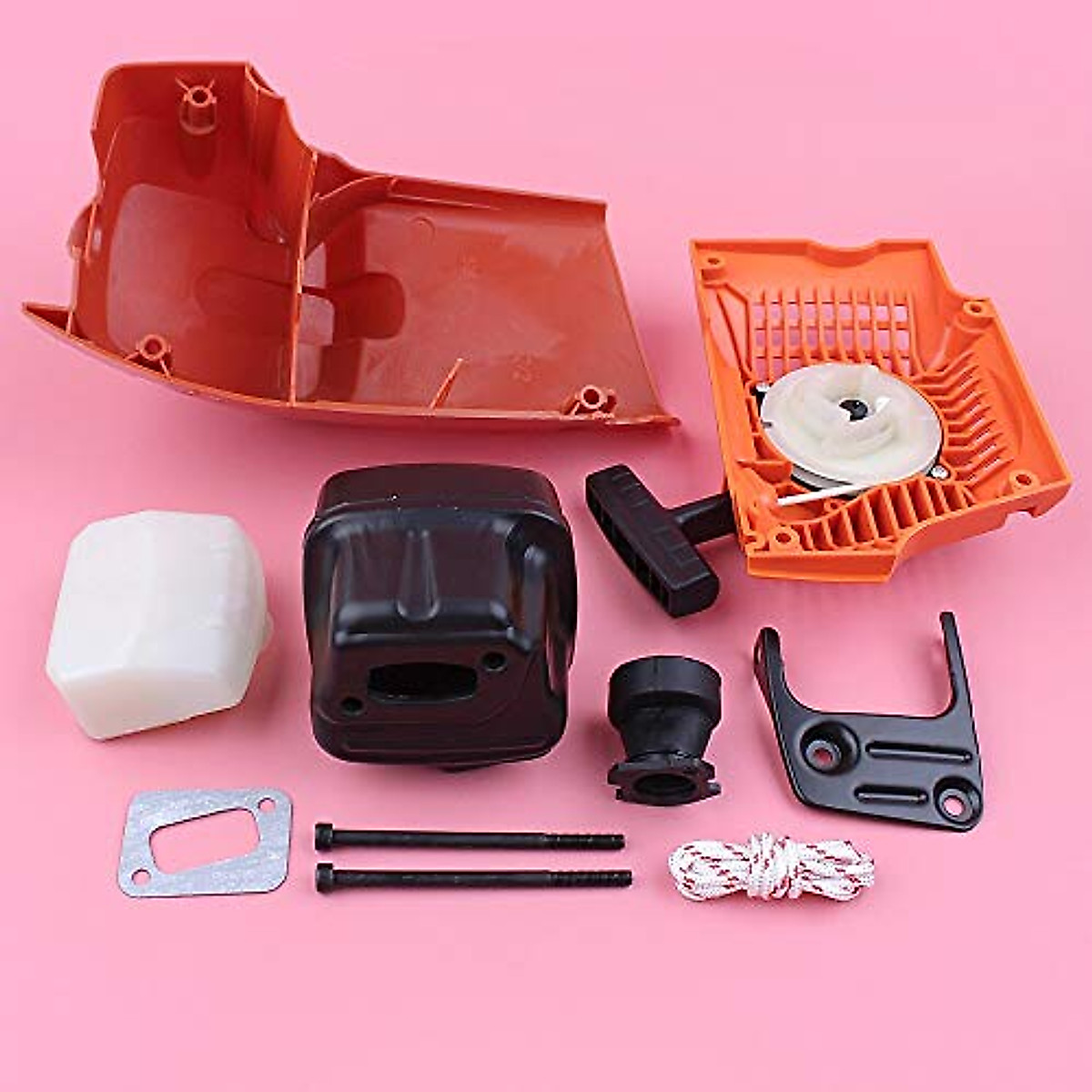 Laliva tools - Recoil Starter Cylinder Cover Exhaust Muffler For Husqvarna 340 345 350 Chainsaw Spare Part Bracket Bolt Gasket Air Filter