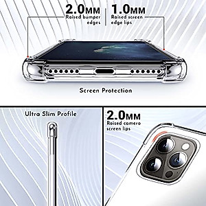 Shields Up Designed for iPhone 14 Pro Max Case with Card Holder (3 Cards), iPhone 14 Pro Max Case Wallet with Stand, Slim Protective Shockproof Transparent Cover for iPhone 14 Pro Max 6.7 inch, Clear