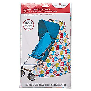 American Greetings Jumbo Plastic Baby Shower Gift Bag, Baby Blocks (1 Bag, 6 ft. x 3.33 ft.)