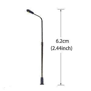 LQS06WM 10pcs Model Railway Train Lamp Post Street Warm White Lights N Scale LEDs New