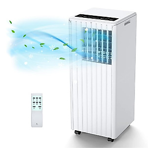 Takywep Portable Air Conditioner for Room up to 350 sq.ft, 8,000BTU A/C Unit with Dehumidifier and Cooling, 24Hour Timer, Sleep Mode, Remote Control, Window Installation Kit