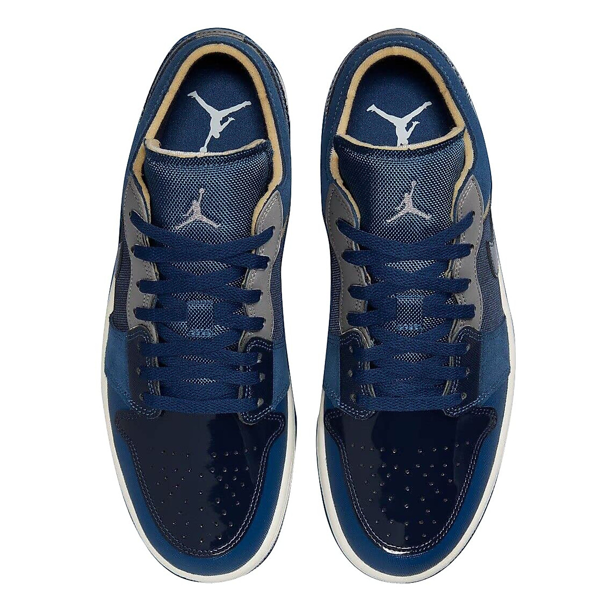 Nike Men's Air Jordan 1 Low Craft Shoes, Obsidian/French Blue/Sail/Ashe, 9