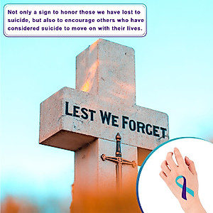 25 Sheets 200 Pcs Suicide Prevention Awareness Temporary Tattoos Stickers Assault Suicide Awareness Tattoos Stickers for Women Men Teen Mental Health Care Charity Activities Supplies