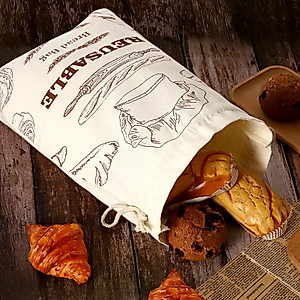 Bread Bags for Homemade Bread, 2 Pack Reusable Bread Bags, Linen Bread Bag with Plastic Liner for Sourdough & Bread Storage