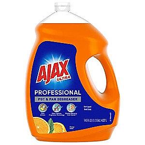 Ajax Ultra Professional Antibacterial Pot & Pan Dish Soap, Orange Scent, 145 fl. oz. (1.13 gal.), 4/Pack (61034313CT)