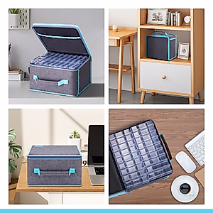 Joelver Maker Photo Storage Box 4x6, Clear 18 Inner Extra Large Organizer Acid-Free Photo Keeper Storage Case, Plastic Craft Storage Box for Stickers Stamps Seeds(Mother's Day Gift)