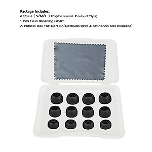 6 Pairs Silicone Ear Tips for Galaxy Buds Pro,Earbud Tips Compatible with Samsung Galaxy Buds Pro SM-R190 Black S/M/L