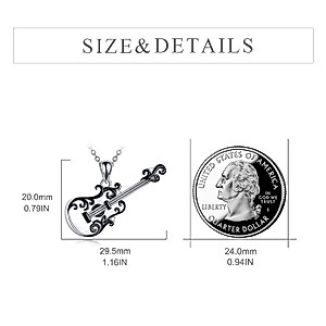 CRMAD Urn Necklace Ash for Guitar Sterling Silver Music Jewelry for Ashes Memorial Necklace Keepsake Music Jewelry (urn)
