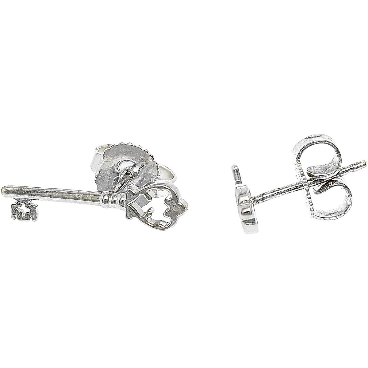 Alex and Ani Women's Post Earrings Skeleton Key, Sterling Silver, One Size