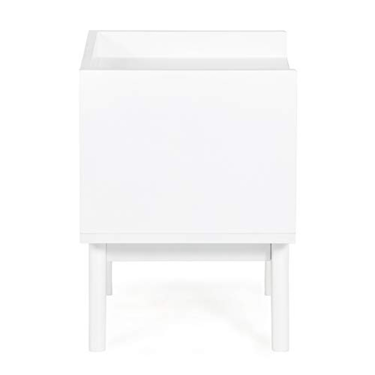 SIMPLIHOME Draper 20 inch H x 22 inch W Storage Hamper Bench in Pure White with Storage Compartment and 1 shelf, for the Bathroom