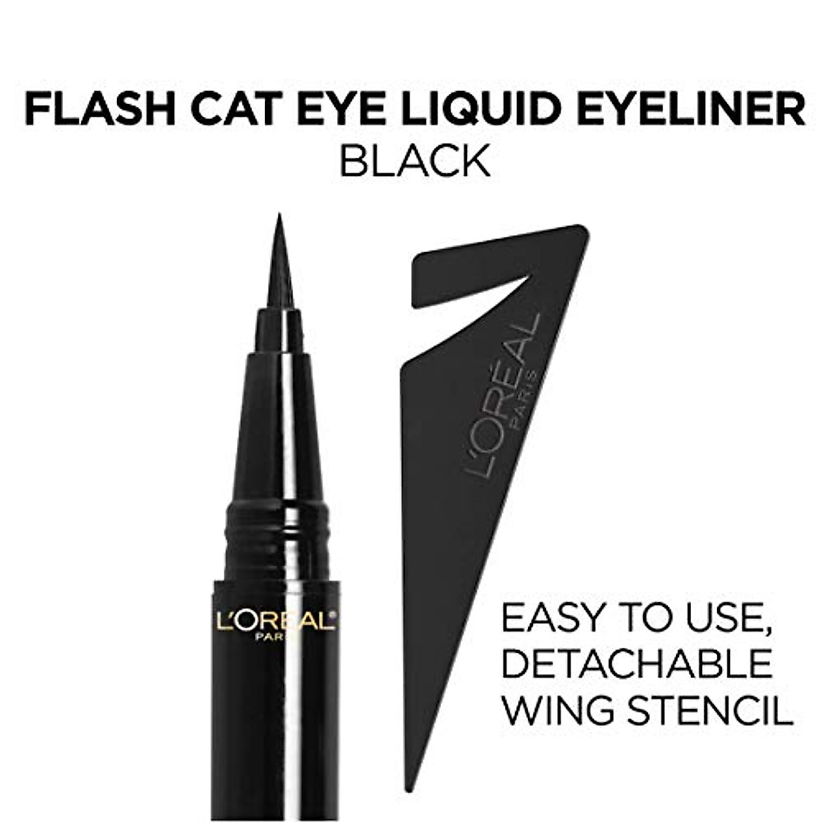 L'Oreal Paris Makeup Infallible Flash Cat Eye Waterproof Liquid Eyeliner, Black, 0.44 oz.