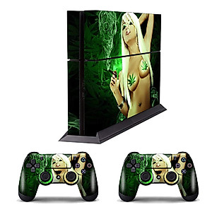 Skins for PS4 Controller - Decals for PlayStation 4 Games - Stickers Cover for PS4 Console Sony PlayStation Four Accessories PS4 Faceplate with Dualshock 5 Two Controllers Skin - Women