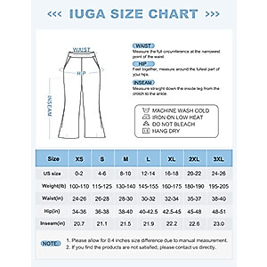 IUGA Yoga Pants with Pockets for Women High Waisted Capri Bootcut Pants Straight Leg Yoga Capris Pants Work Casual Workout