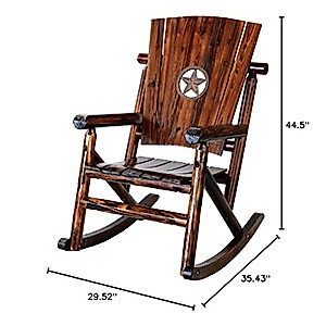 Leigh Country TX 93621 Char-Log Star Medallion Rocker, Brown