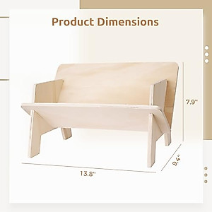 yeesport Wooden Desktop Bookshelf, Simple Tilted Tabletop Bookcase, Desktop Display Bookshelf, Wooden Desk Organizer and Storage Rack for Books, Magazines, CDs