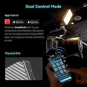 SmallRig RM75 RGB Video Light, RGBWW Full Color Portable LED Light Panel, 4,000mAh Battery, 2500-8500K, CRI96, TLCI 98, Magnetic Attraction and App, for Vlogging Photography