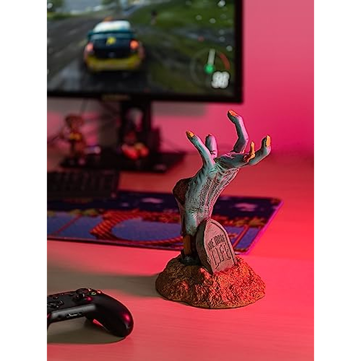 Gaming Controller Holder One More Life | Controller Holder Figure | Headphone Stand & Controller | Gaming Accessories for Desk | Gamer Gifts
