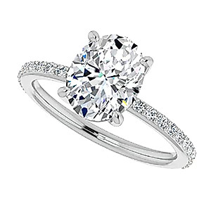 14K Gold 3 CT Oval Cut VVS1 Colorless Moissanite Engagement Ring for Women Bridal Set Handmade Diamond Wedding Ring for Gifts (4)
