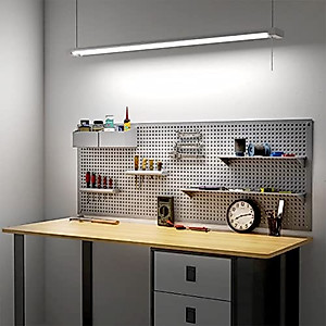 Lepro 4ft Linkable LED Shop Lights, 42W 4200lm Garage Ceiling Light Fixture, 4000K Neutral White, 250W Equivalent Surface Flush Mount or Hanging Workshop Bench Light with Plug and Pull Chain, 6 Packs