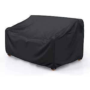 Mrrihand Heavy Duty Patio Sofa Cover Waterproof, 3-Seater Outdoor Sofa Loveseat Cover, Outdoor Patio Furniture Cover with Air Vent and Handles, 85" L×35" D×35" H, Black