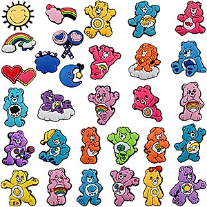30 Pcs Croc Charms for Girls Cute Care Bears Croc Charms,Jibb for Shoe Croc Charms for Girls Kids Toddler,Bubble Slide Charms Bag Accessories Decoration Pins Bracelet Birthday Festival Party Gifts