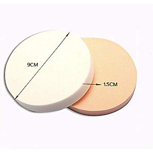 LASSUM 6 Pcs Round Makeup Sponge Facial Powder Puff,Beauty Makeup Foundation Powder Puff -Uses for Dry and Wet 3.54" Diameter