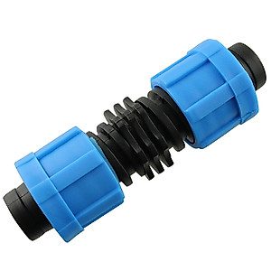 JCBIZ 10pcs Drip Irrigation Coupling 16mm Blue Connector Farm Irrigation Tools 1/2" Universal Joint Drip Irrigation Tube Fittings for Most 16-17mm Drip Irrigation Tube
