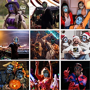 Keria Boywithuke Led Face Changing Mask Shining Mask with Bluetooth Controlled APP for Halloween,Christimas,New Year Party Gift