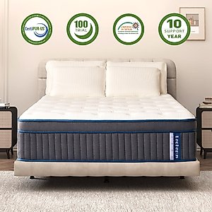 Lechepus TwinXL Mattress, 14Inch Gel Memory Foam with 7-Zone Pocket Spring Mattress TwinXL Size, Cooling Sleep and Pressure Relief, Medium Plush Hybrid Mattresses in Box for Motion Isolation