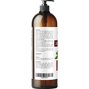 velona Jojoba Oil - 32 fl oz (with Pump) | 100% Pure and Natural | Golden, Unrefined, Cold Pressed, Hexane Free