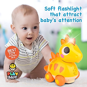 Baby Musical Toys 6 to 12 Months Touch & Go, Dinosaur Crawling Toys for 1 Year Old Boys Girls, Infants Learning Toys 12-18 Months, Gifts for 3 6 7 8 9 10 12 M+, Toddler Educational Gifts Toys Age 1-2