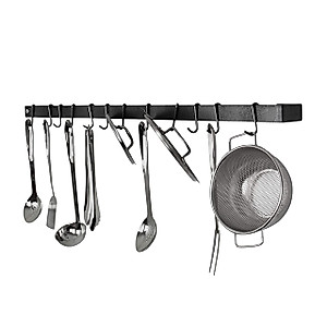 Enclume Premier Utensil Bar Wall Pot Rack, Hammered Steel