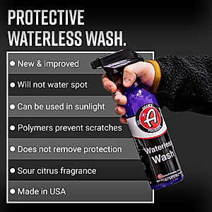 Adam's Waterless Wash (16oz) - Car Cleaning Car Wash Spray for Car Detailing | Safe Ultra Slick Lubricating Formula for Car, Boat, Motorcycle, RV | No Garden Hose, Wash Soap, or Foam Cannon Needed
