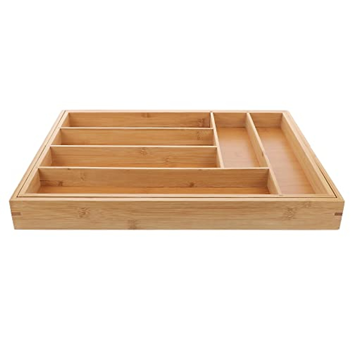 Cabilock Black Walnut Utensil Drawer Organizer Compartment Rustic Cutlery Tray Silverware Holder Tableware Chopstick Spoon Box for Kitchen Home Dining Room 35. 8cmX26cmX4. 6cm