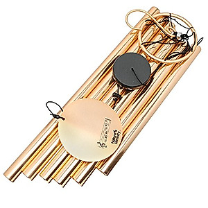 Nature’s Melody Aureole Tunes Wind Chimes – Outdoor Windchime with 6 Tubes Tuned to B Pentatonic Scale, 100% Rustproof Aluminum, Powder Finish & S Hook Hanger for Sympathy, Memorial Gift or Zen Garden