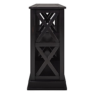 Knocbel 46.5in Entry Console Table with Open Shelves and X-Shaped Frame, Hallway Entryway Sofa Side 3-Tier Table