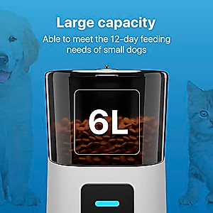 PUREVACY Automatic Cat Feeders with App. 6L Capacity Automatic Cat Food Dispenser with Programmable Timer, Voice Recorder. WiFi Cat Feeder Automatic. Automatic Pet Feeder for Dry Food
