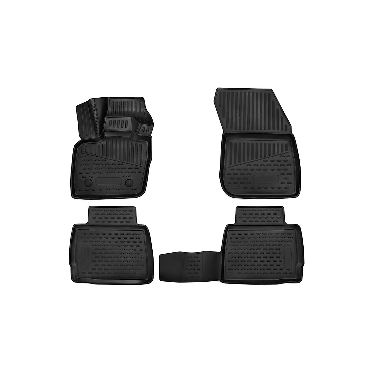 R5 AUTOMOTIVE Floor Mats - All Weather Full Set Liners for Ford Fusion & Lincoln MKZ, 2017-2023, Black (2200 sq inches, 4 pcs)