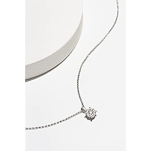 Amazon Collection 2/5 CT TW Lab Grown Diamond Cluster Round Solitaire Pendant on 18" + 3" Chain, Silver, One Size, (R3AUJBKHZZ)