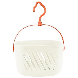 LNQ LUNIQI Plastic Hanging Shower Caddy with Hook Portable Kitchen Organizer Storage Basket Hanging Shower Caddy Basket for Bathroom Kitchen Pantry Bathroom Dorm Room（White）