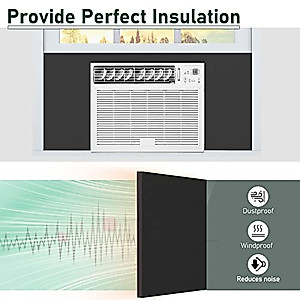 Flehomo Window AC Side Panel, Full Surround Insulation Window Air Conditioner Foam Panels, Insulated Side Panels Kit for Window AC Units for Winter and Summer, Black