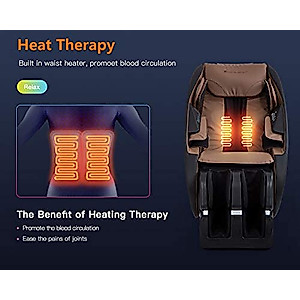 FDW Shiatsu Massage Chairs Full Body and Recliner Zero Gravity Massage Chair Electric with Built-in Heart Foot Roller Air Massage Easy to Move for Home Office,Black